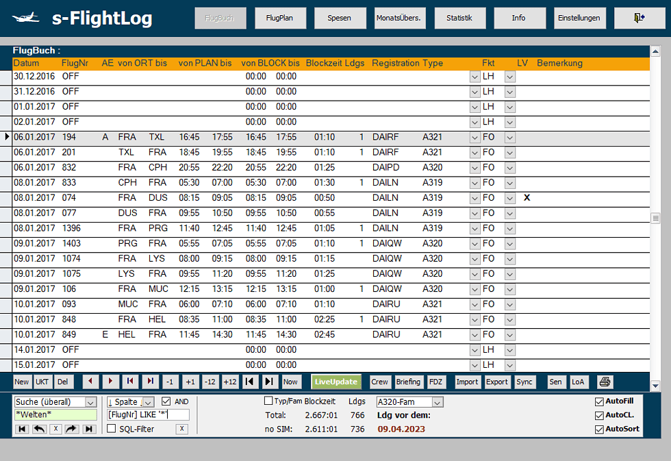 Home - s-FlightLog | Das Flugbuch